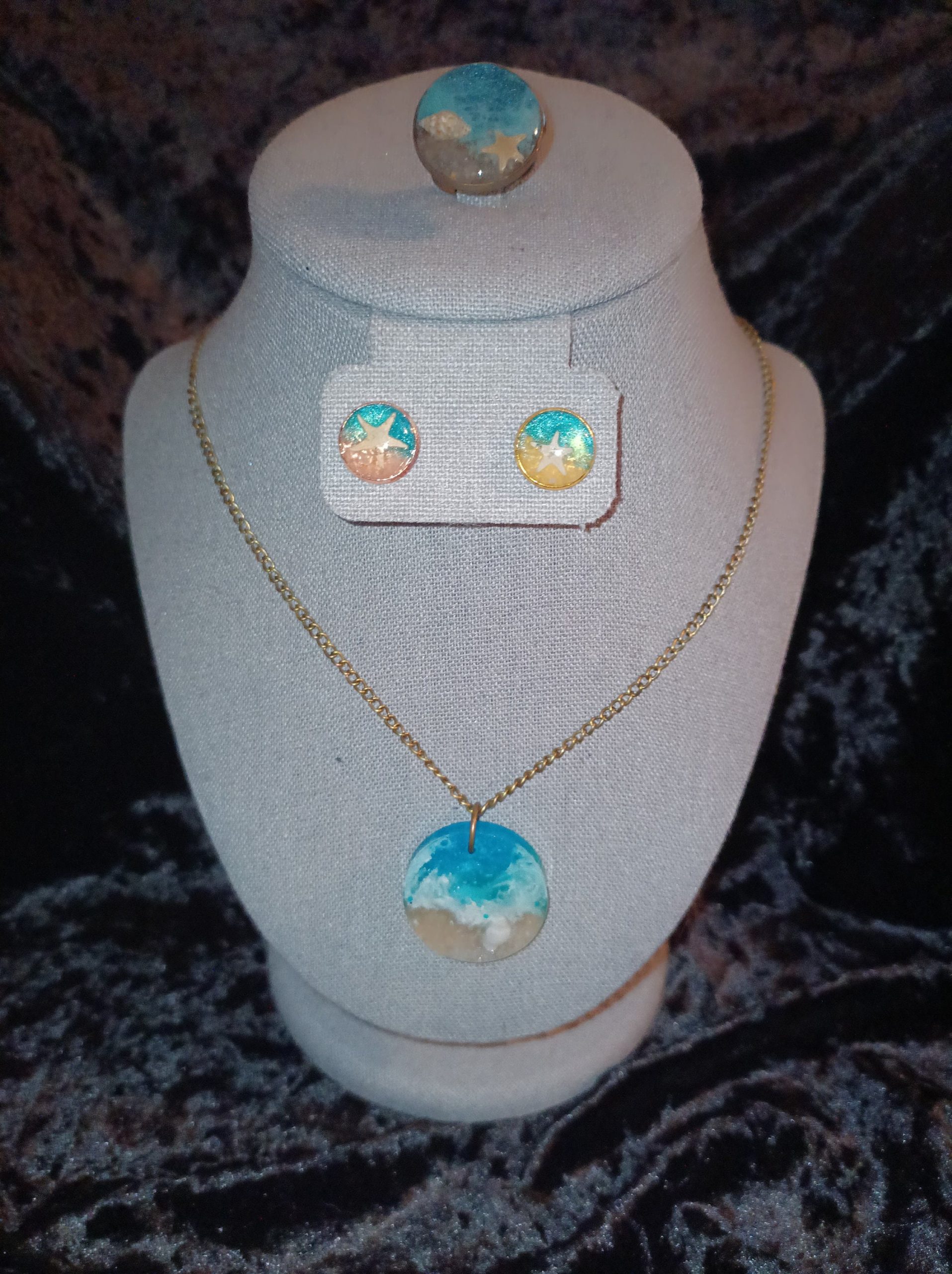 Handmade Seascape jewelry set / Ocean Jewelry set / Beach Jewelry set ...